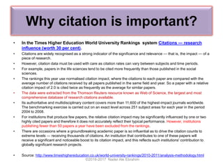 Citation and its Impact on University Ranking | PDF
