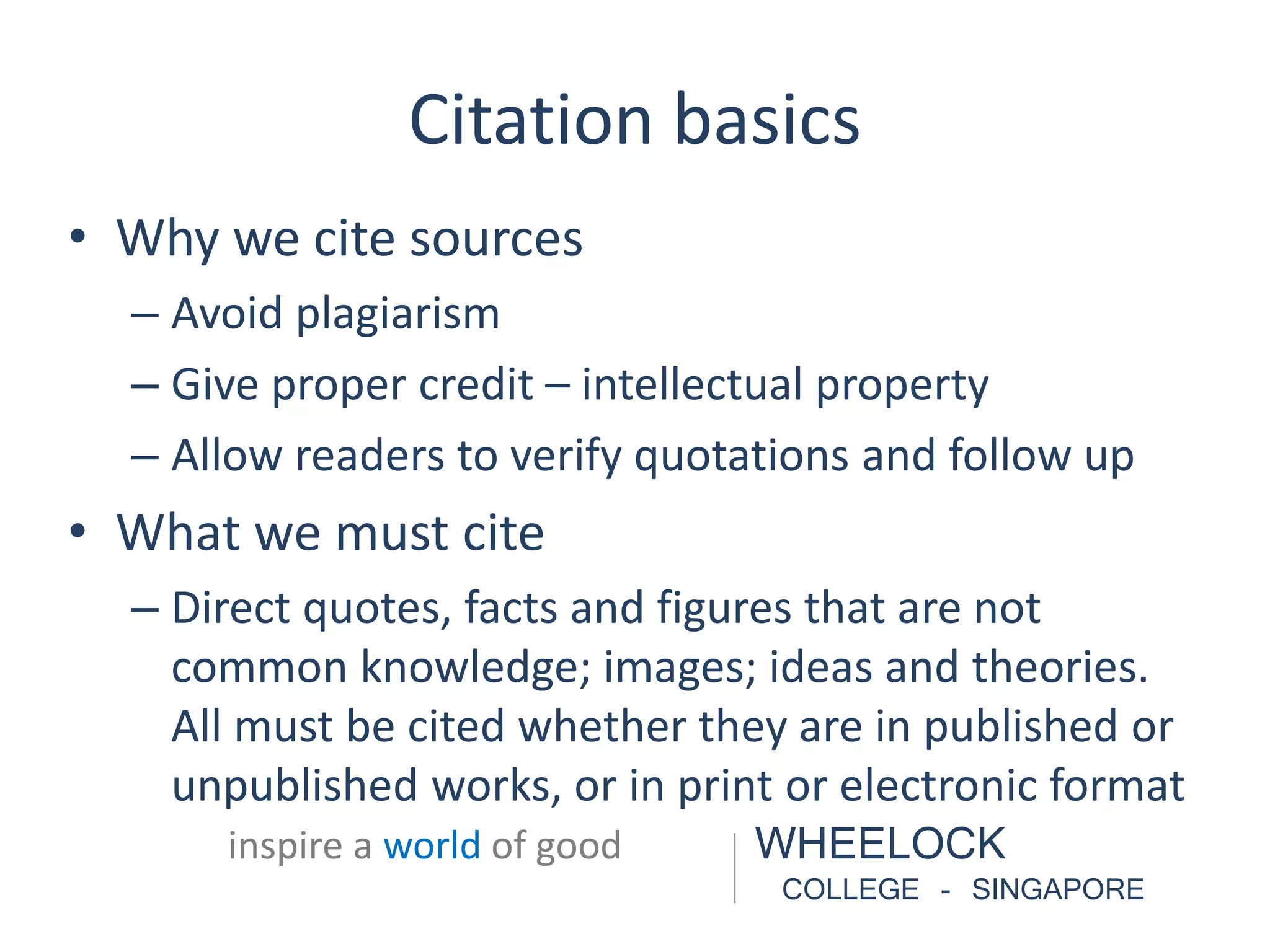Citation workshop orientation | PPTX