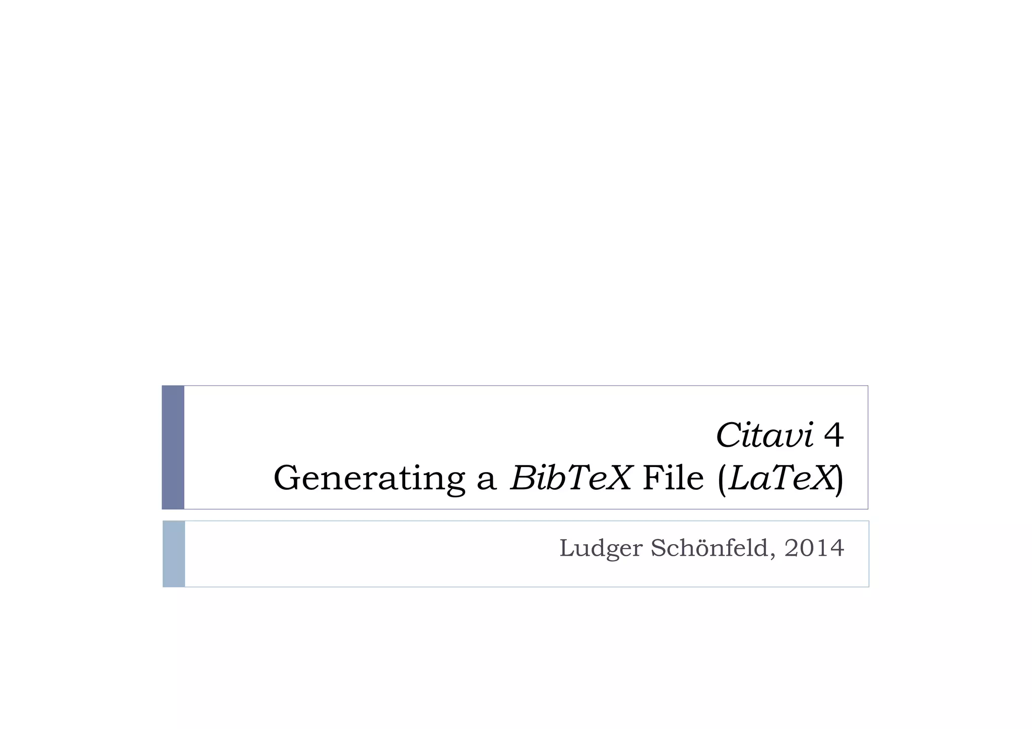 Citavi & LaTeX | PDF