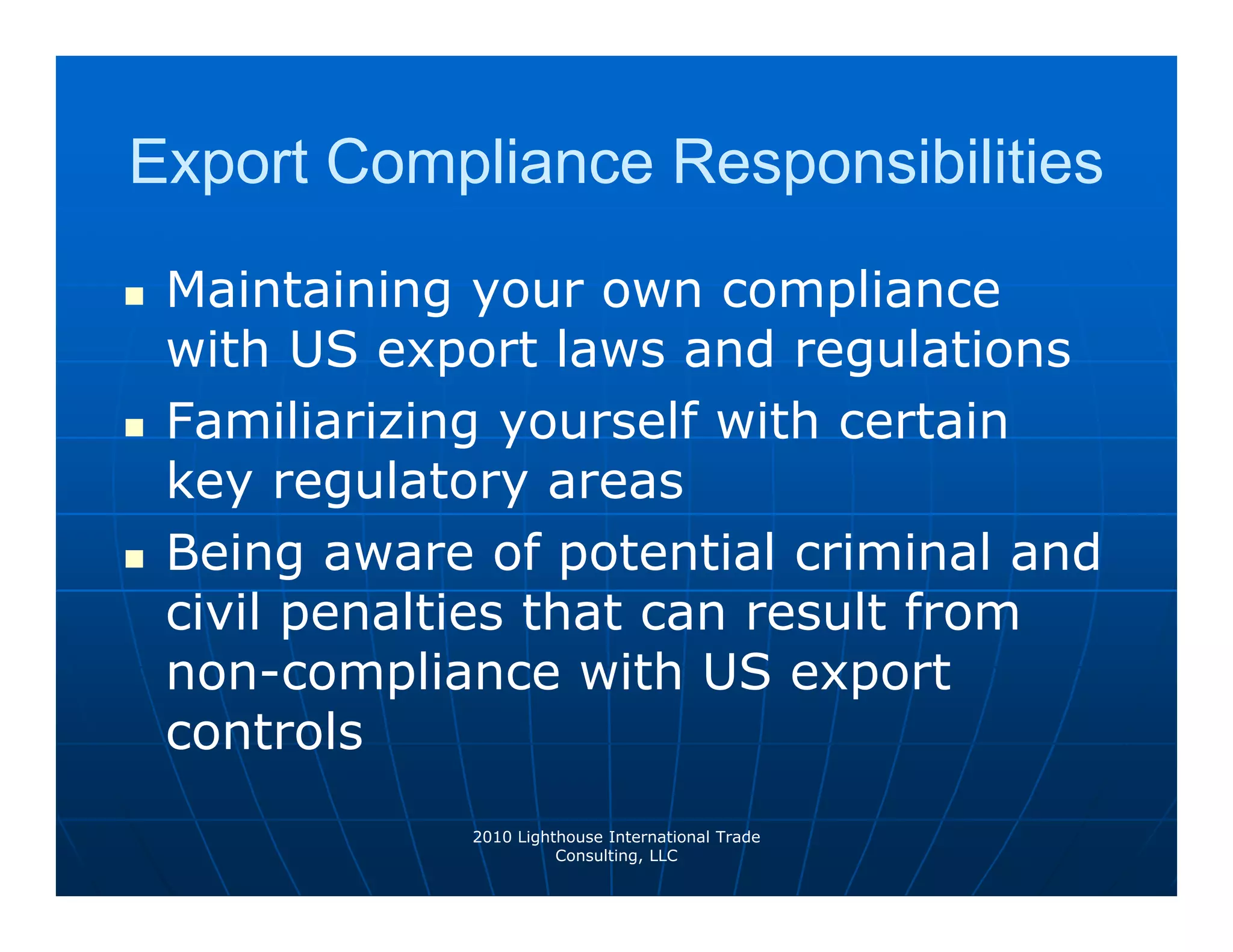 Export Compliance (4-13-10) | PDF