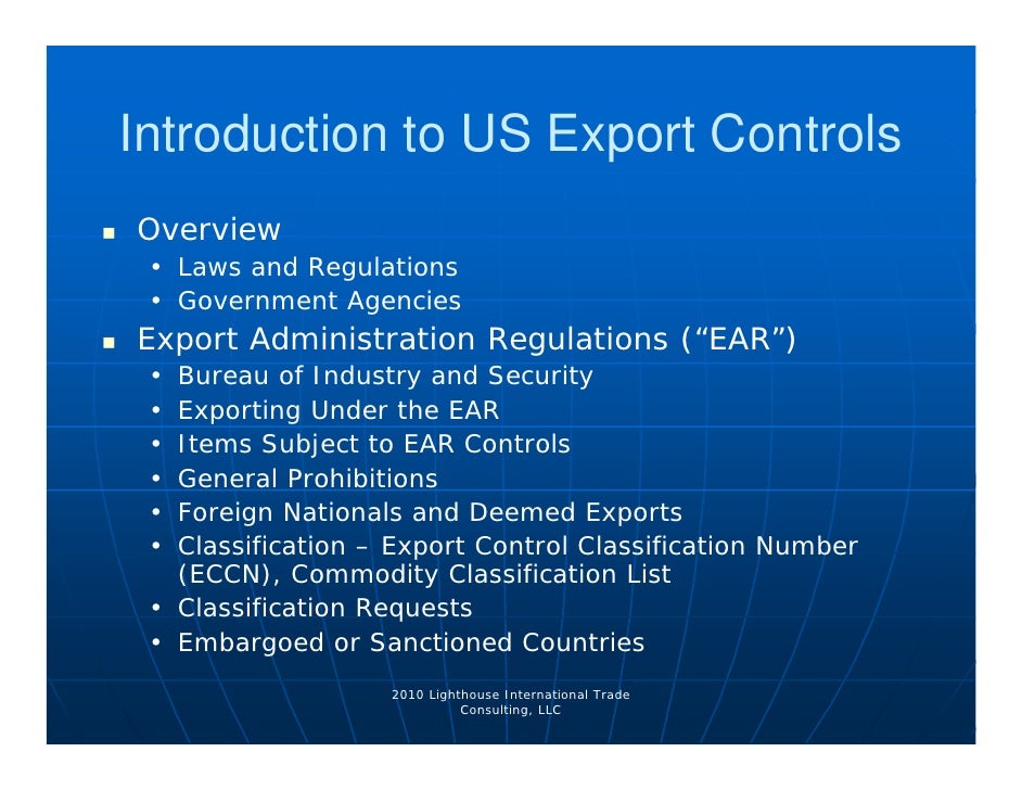 Export Compliance (4-13-10)