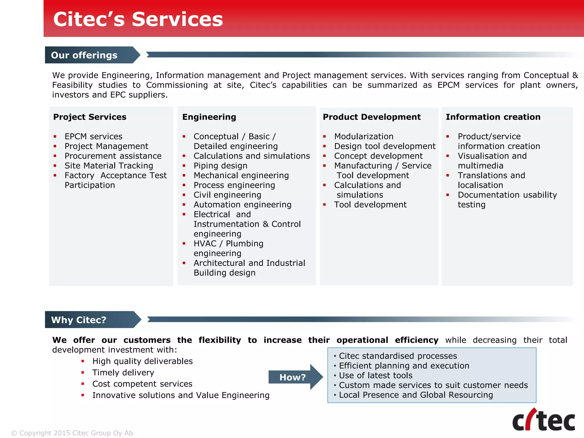 Citec India Profile 2017 | PPT