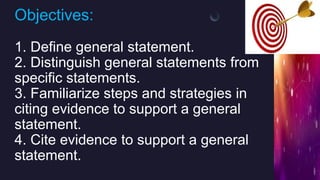 Cite evidence to support a general statement.pptx