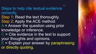Cite evidence to support a general statement.pptx