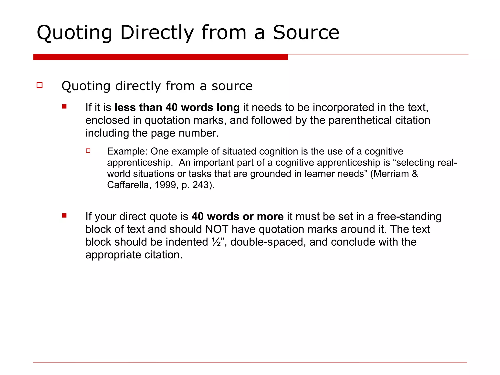 APA in-text citations | PPT