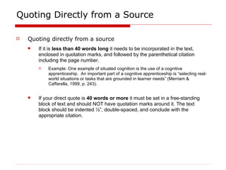 APA in-text citations | PPT