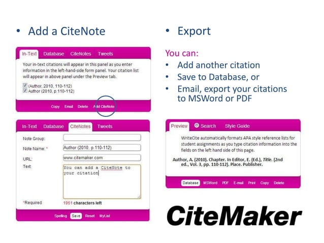 Citemaker Instructions | PPTX