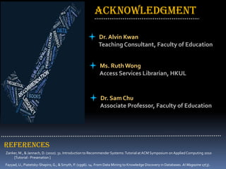 Book Recommendation System using Data Mining for the University of Hong Kong Libraries | PPT