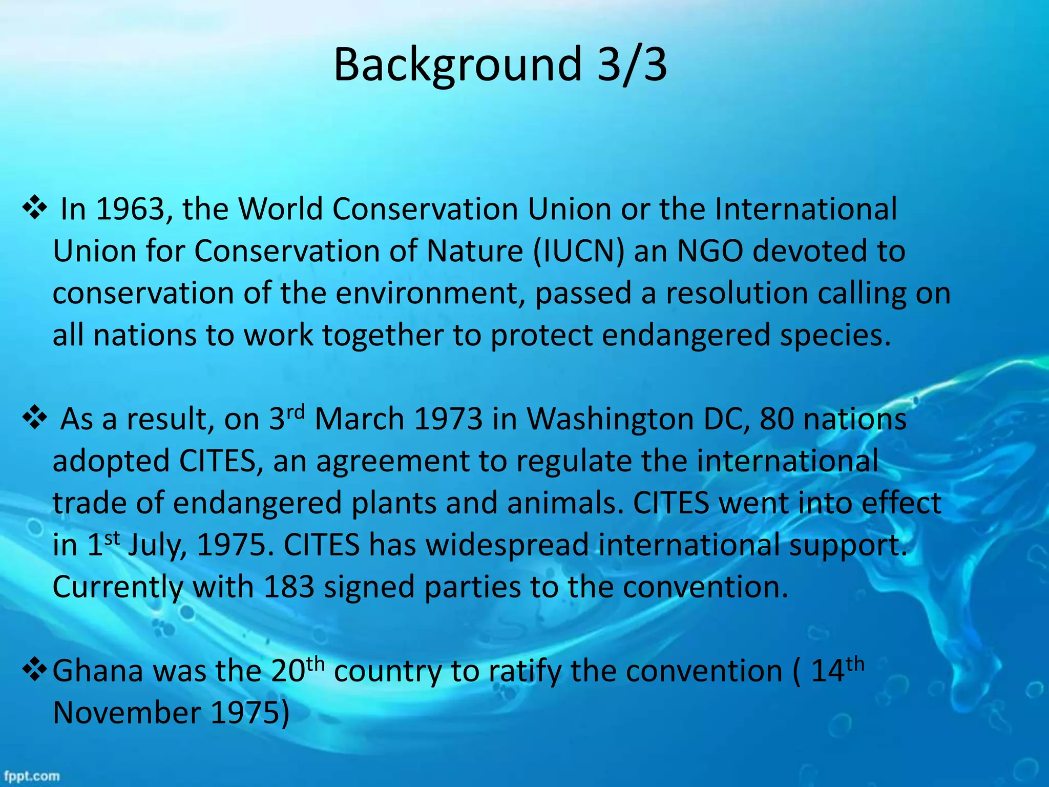 Convention on the international trade in endangered species of wild ...