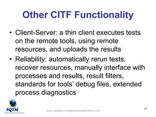 A Continious Integration Test Framework | PPT