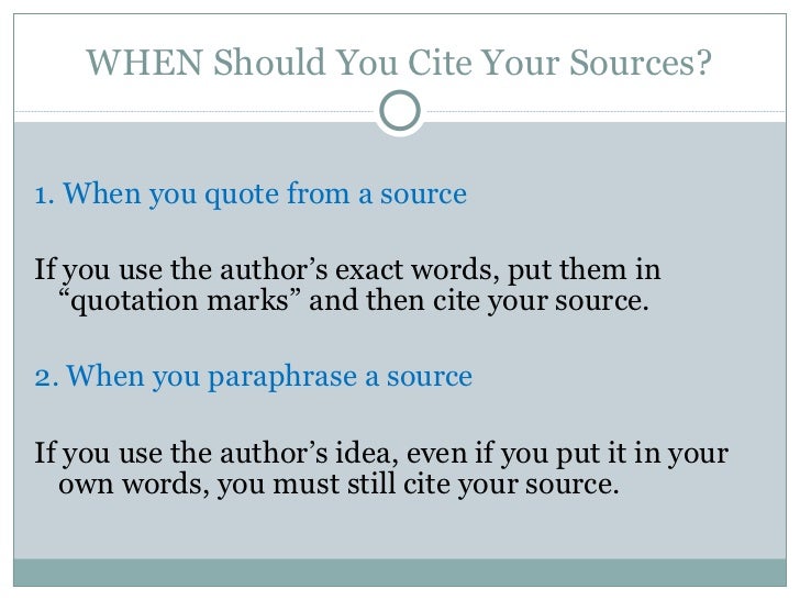 Cite Your Sources -- Why and How