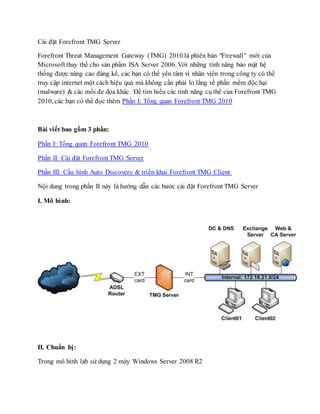 Cài đặt forefront tmg 2010 server | DOCX