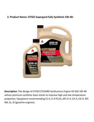 Citgo product information metro | PDF