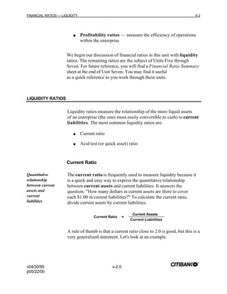 Citibank ratio analysis | PDF