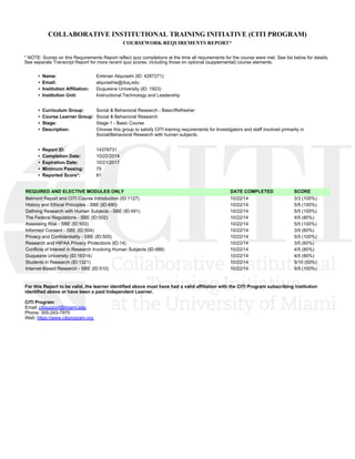 Citi completion report | PDF