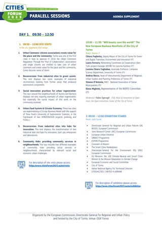 Agenda Cities Forum 2023 Torino | PDF