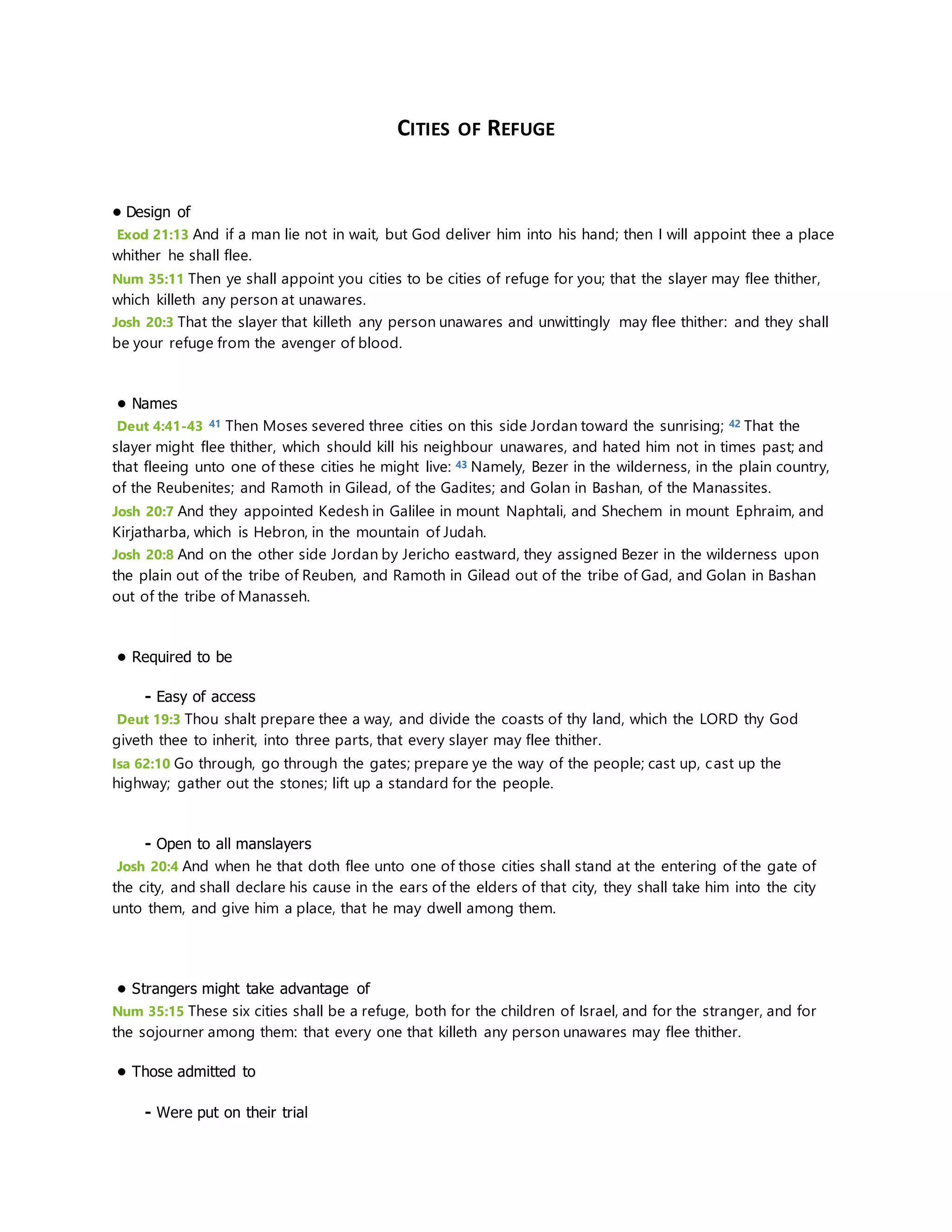 Cities of refuge | DOCX