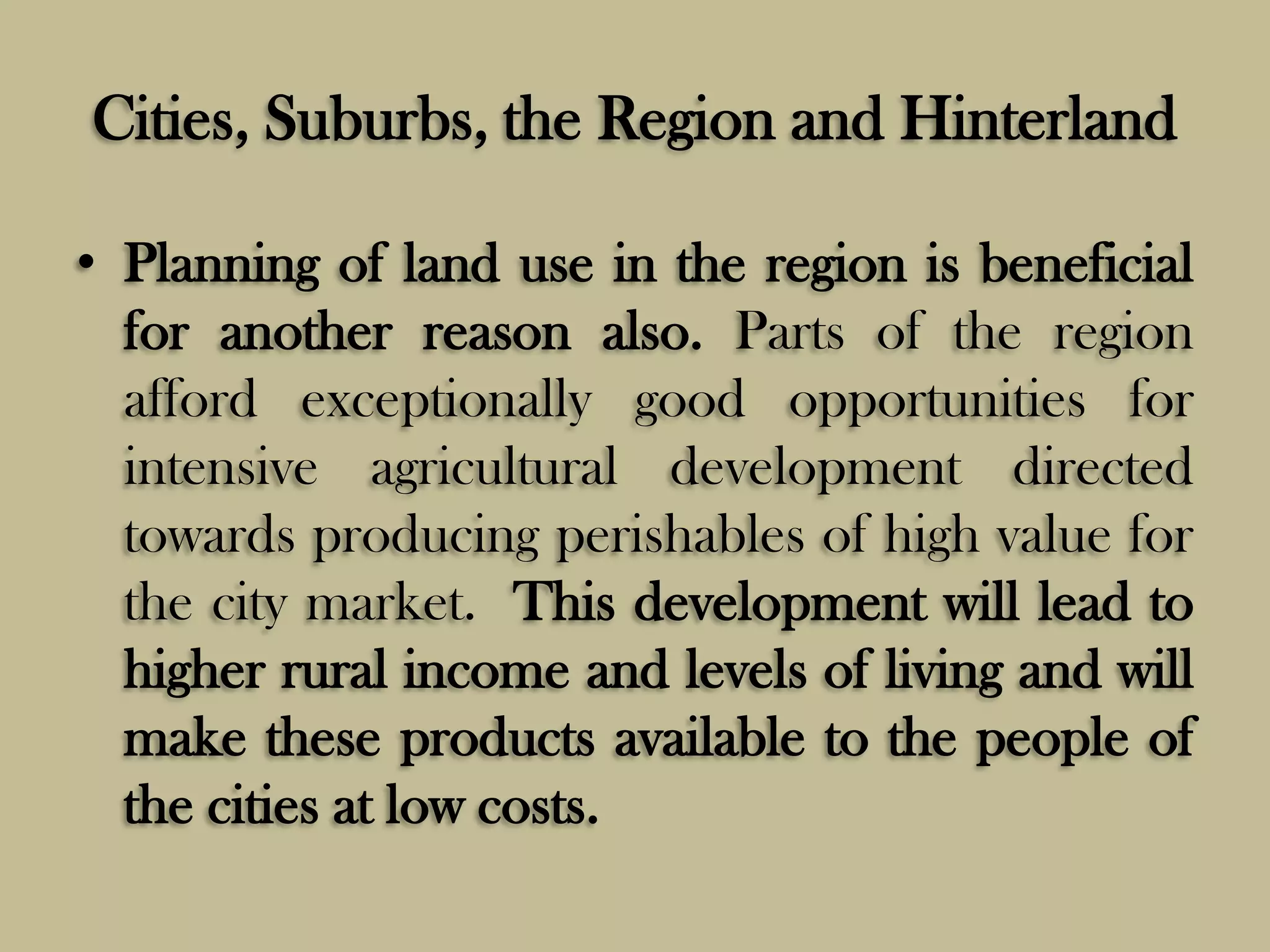 Cities, Suburbs, the Region and Hinterland | PPTX