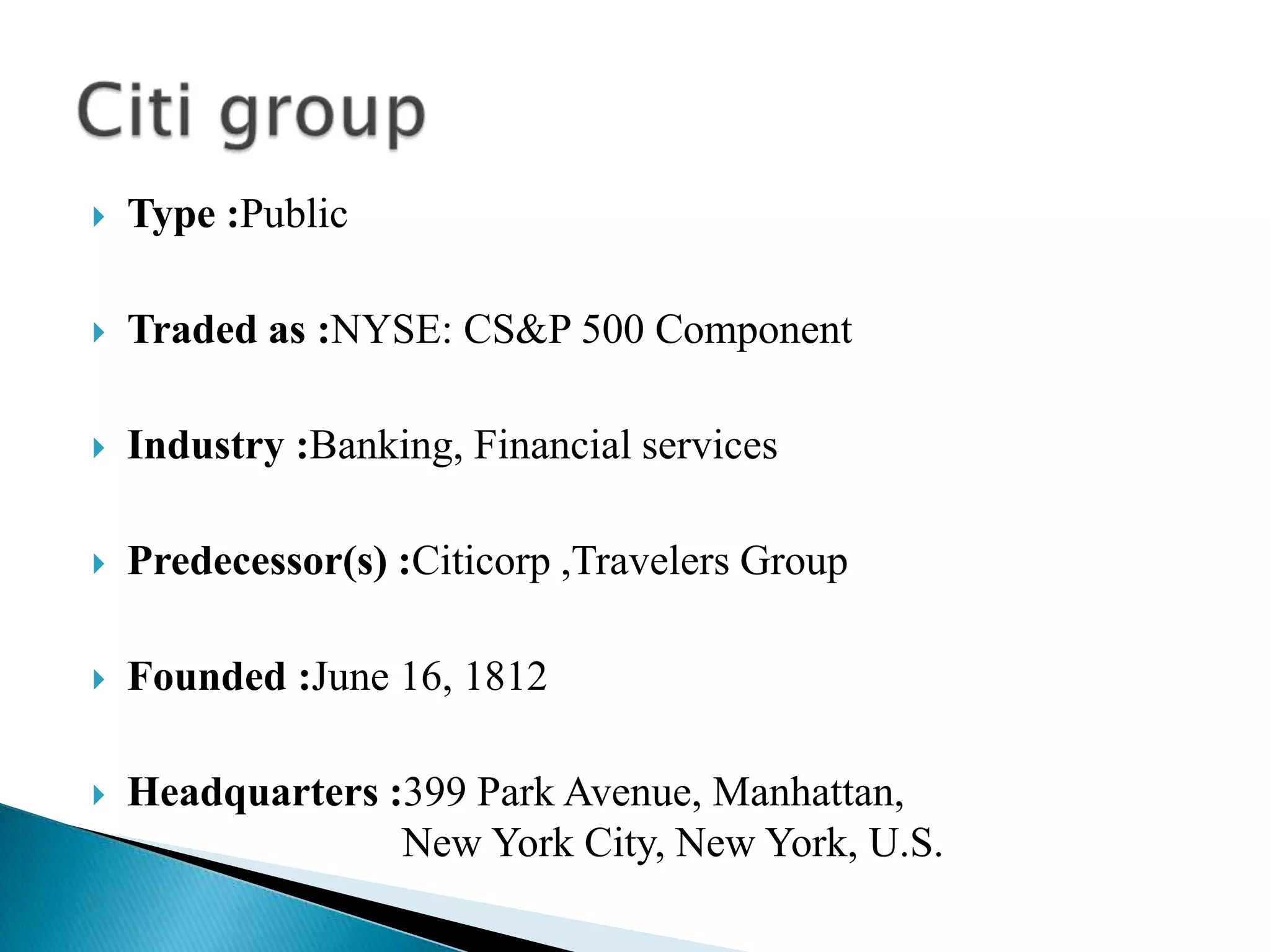 Citi group | PPTX