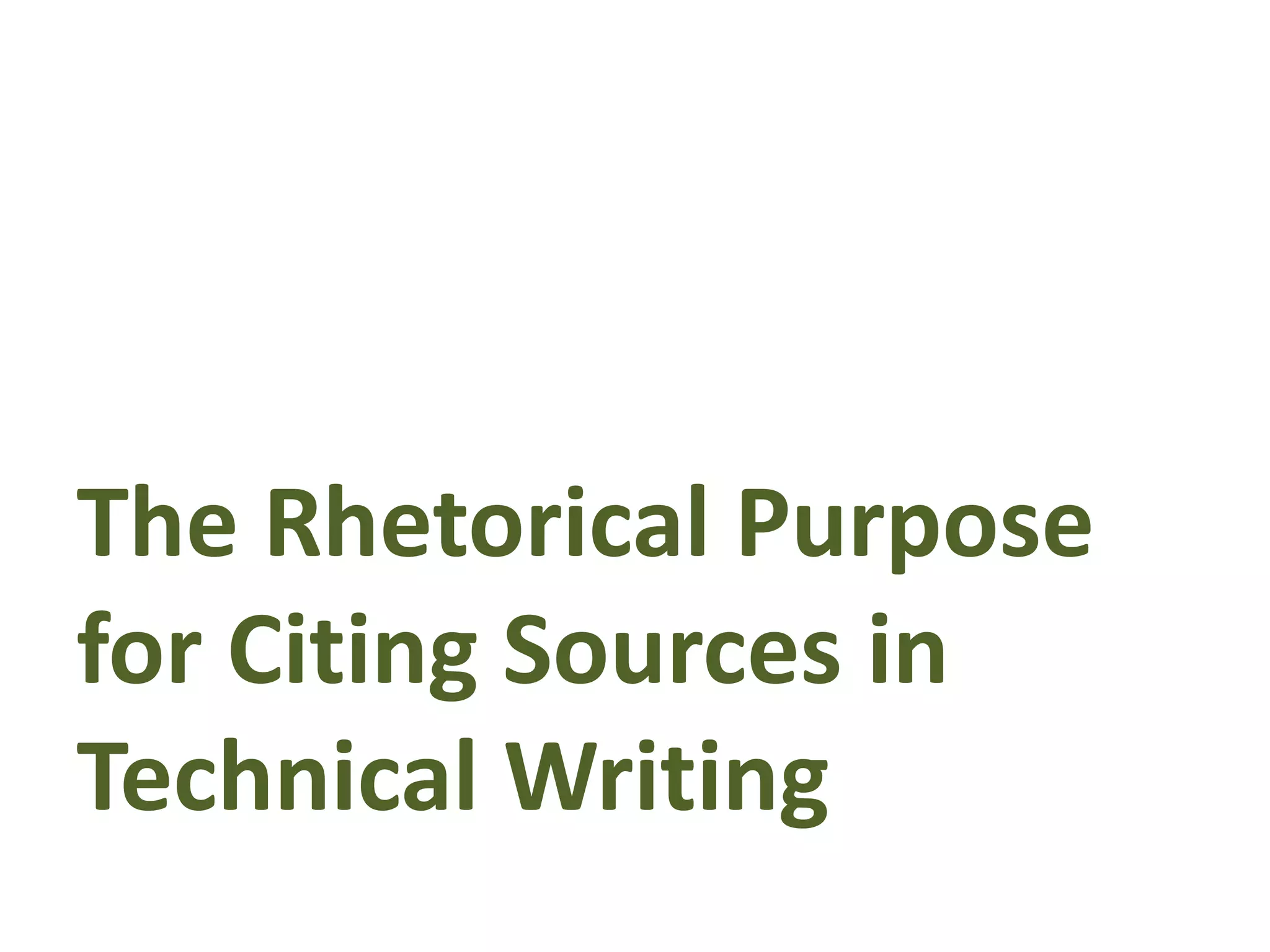 Citing Sources in Technical Writing | PPTX