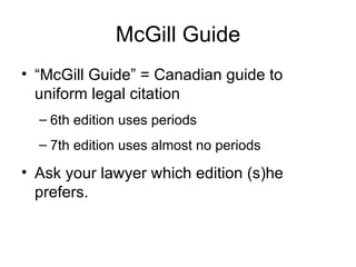 Citing canadian case law and legislation | PPT