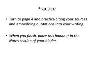 Citing evidence | PPTX