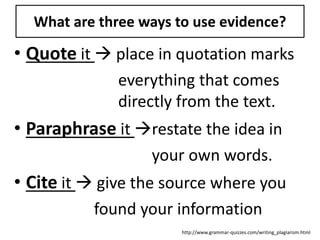 Citing evidence | PPTX