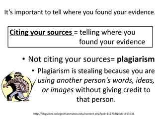 Citing evidence | PPTX