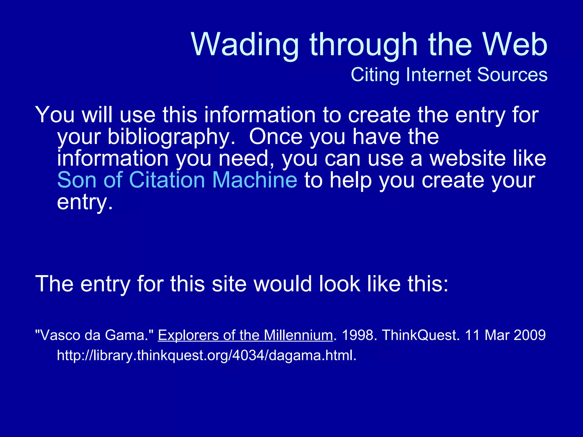 Citing Internet Sources | PPT