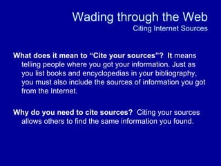 Citing Internet Sources | PPT