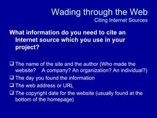 Citing Internet Sources | PPT