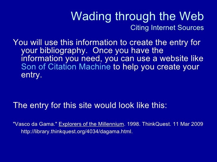 Citing Internet Sources