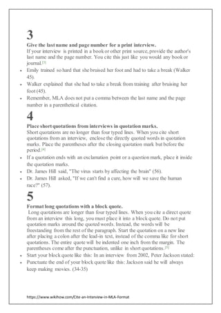 Citing interviews with in | DOCX