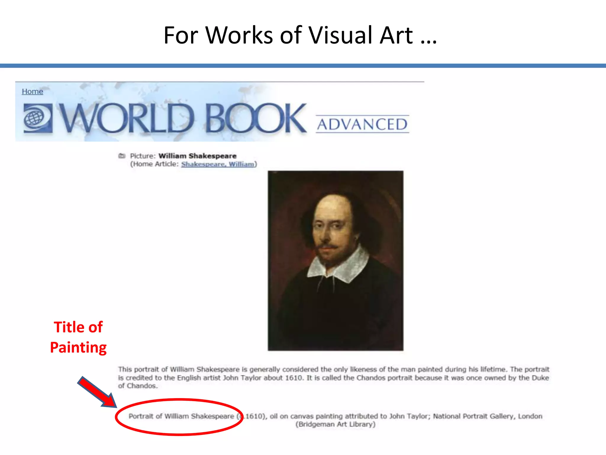 Citing Image of Visual Art | PPTX