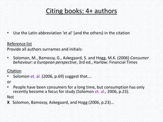 Understanding Citing & referencing harvard style | PPT