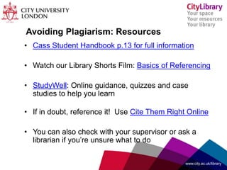 Citing, referencing and avoiding plagiarism | PPTX