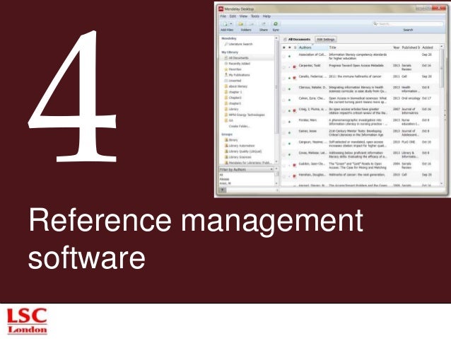 Citing, referencing, and reference management software