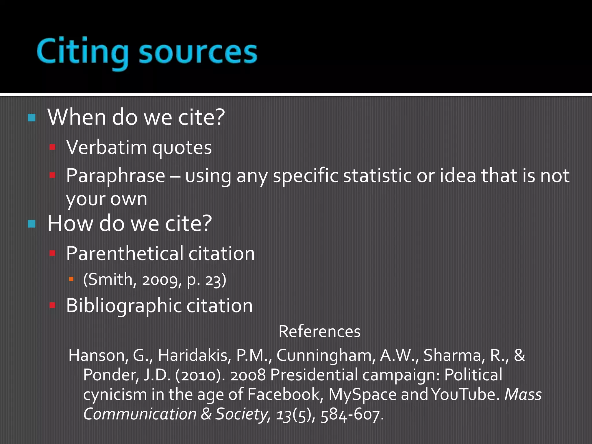 Citing sources* | PPT