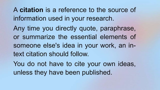 Citing sources using the in-text and reference citation.pptx
