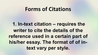 Citing sources using the in-text and reference citation.pptx