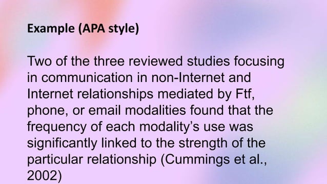 Citing Sources Using The In Text And Reference Citation Pptx