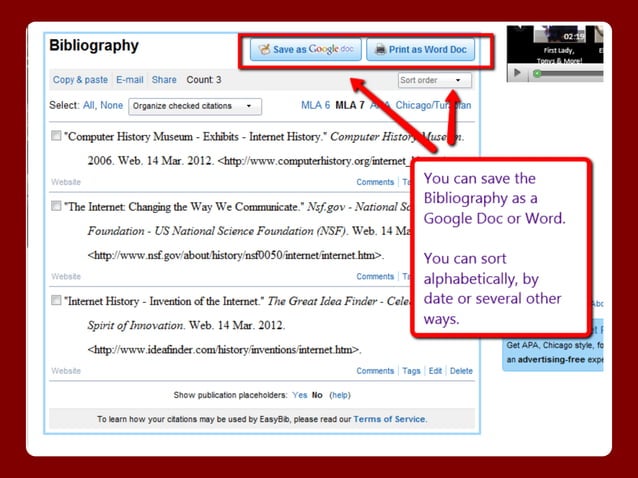 Citing sources how and why using Easy Bib with Google Docs | PPT