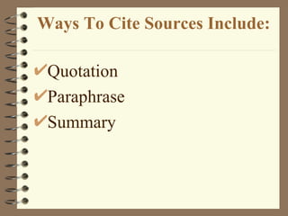 Citing sources (1) | PPT | Poetry | Books and Literature