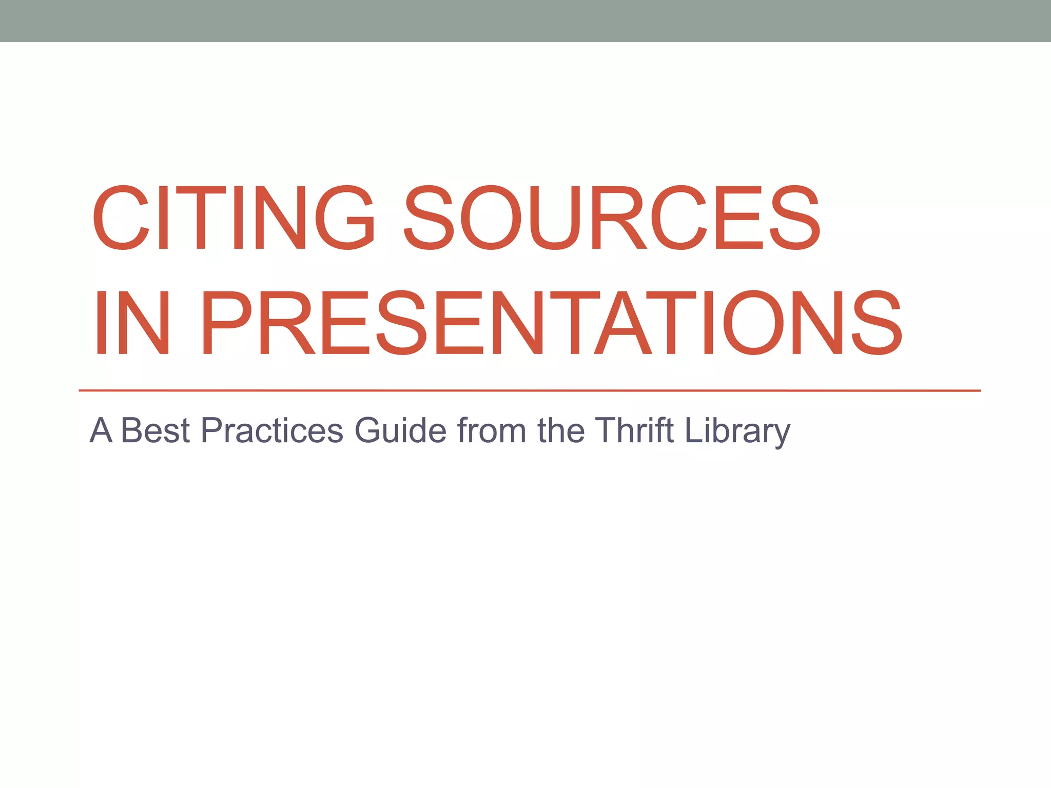Citing sources in presentations | PPTX