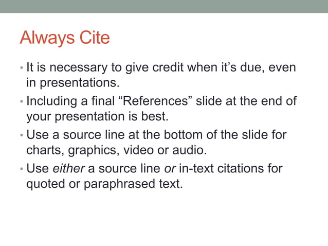 Citing sources in presentations | PPTX | Tablets and E-readers ...