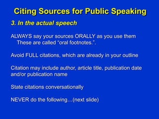 How to Cite Sources in a Speech | PPTX