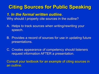 How to Cite Sources in a Speech | PPTX
