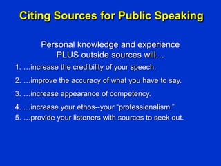 How to Cite Sources in a Speech | PPT