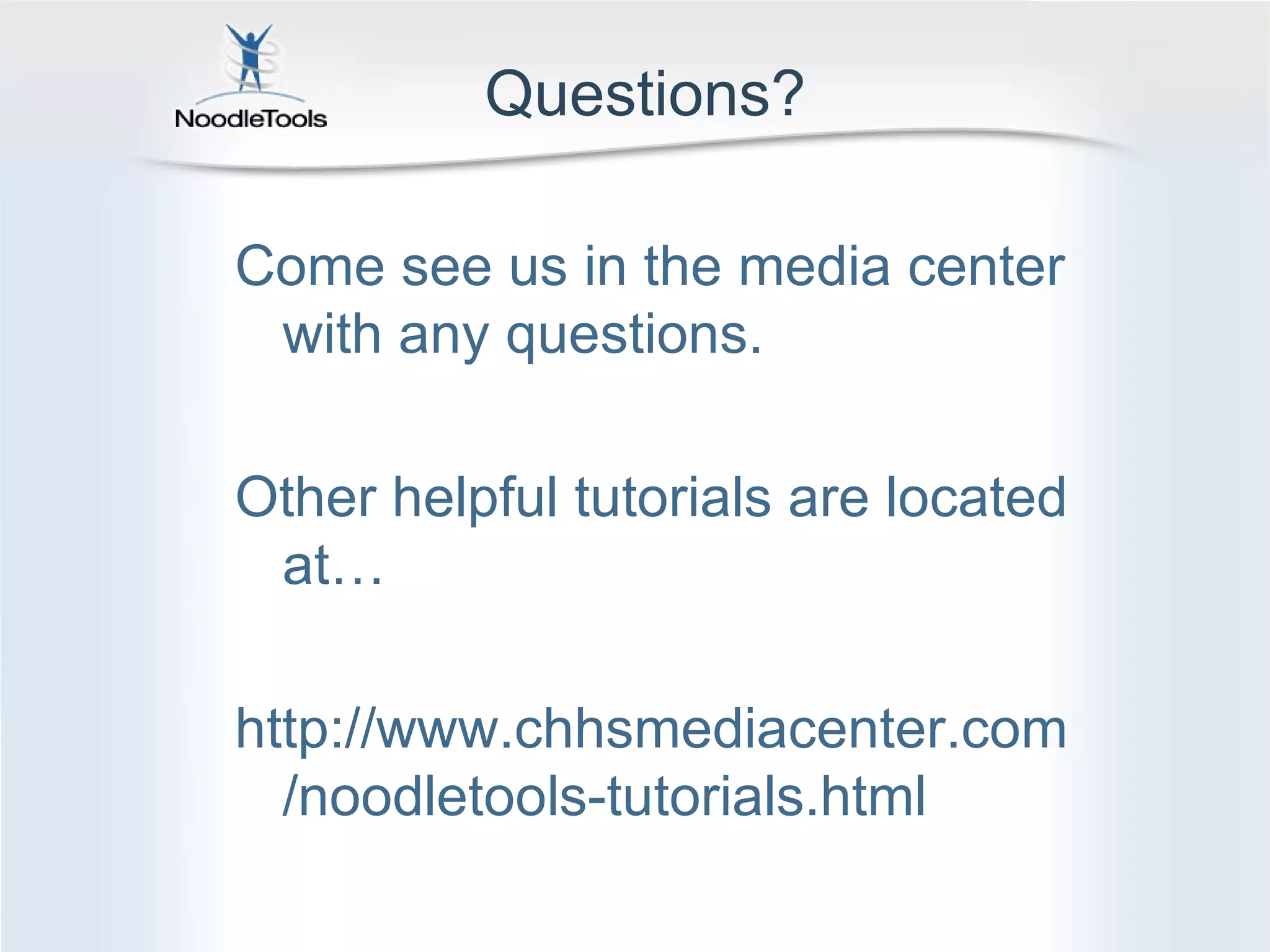 Citing Sources with Noodletools | PPT