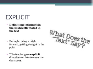 Citing Textual Evidence Vocabulary | PPT